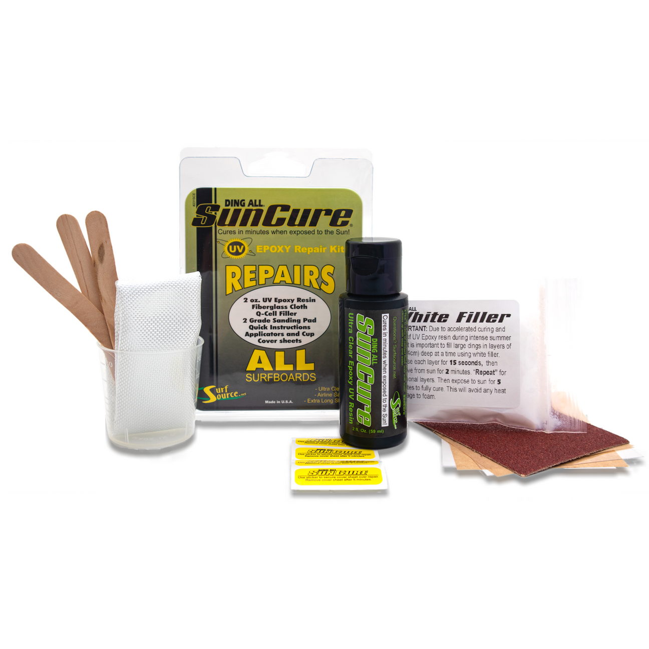 Surfboard Repair Products - Ding All's Suncure Polyester & Epoxy resin ...